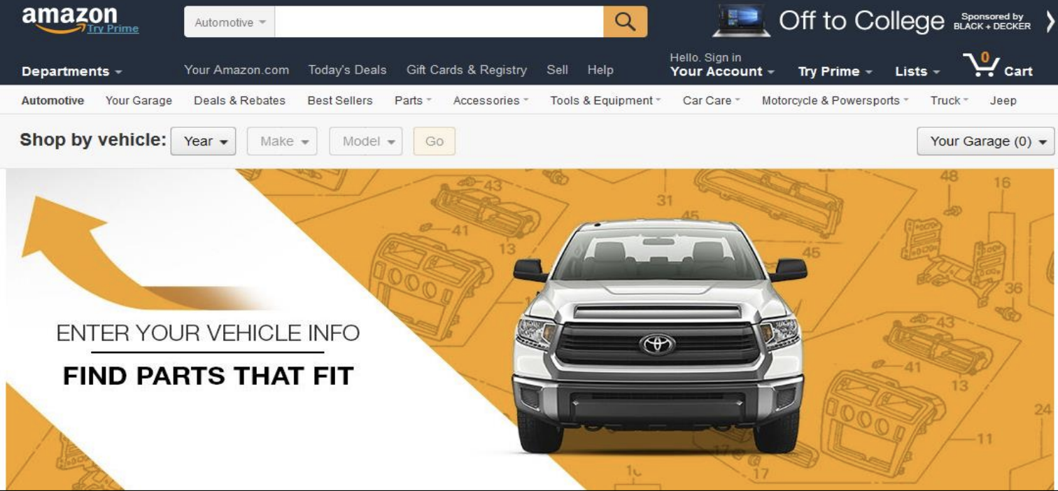 亚马逊美国站汽配产品设置汽车零件查找器 - B2C博客 B2CBLOG.COM